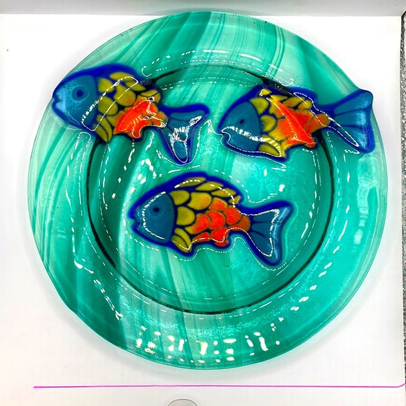 Art | Jan Mitchell Fused Art Glass Plate | Poshmark
